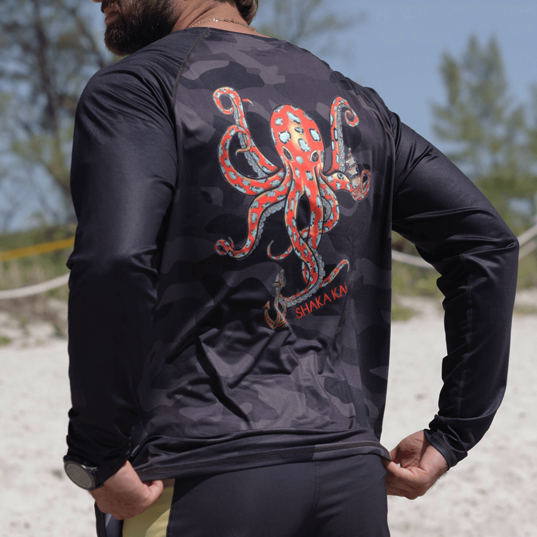 DaveL Camo Tako Mens LS Performance Shirt UPF 50 | Shaka Kai