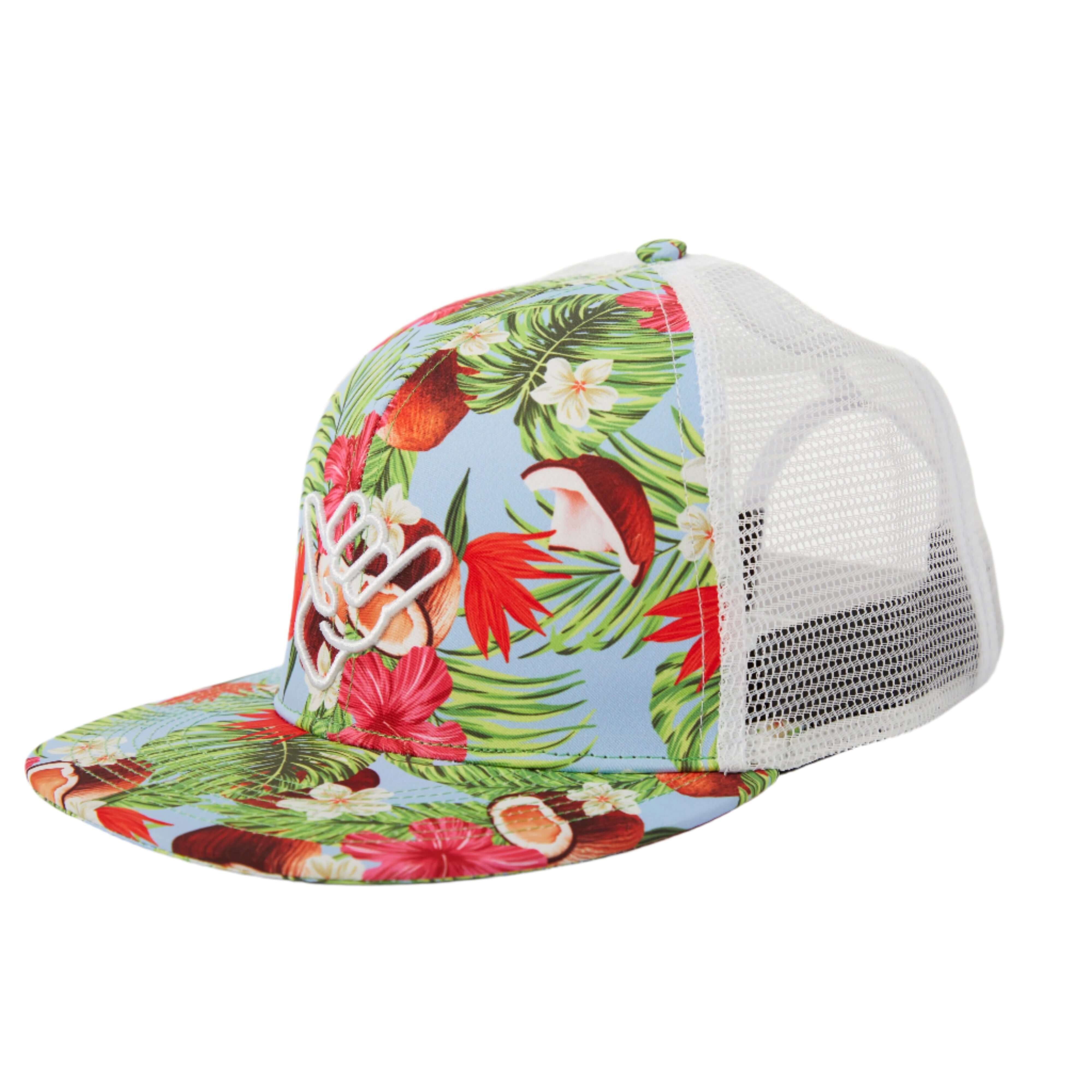 Coco Loco Adjustable Flat Brim Trucker Hat | Shaka Kai
